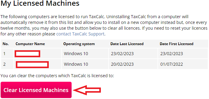 Error Licensing application - Error Code 36: "You have exceeded your permitted copies of TaxCalc ...